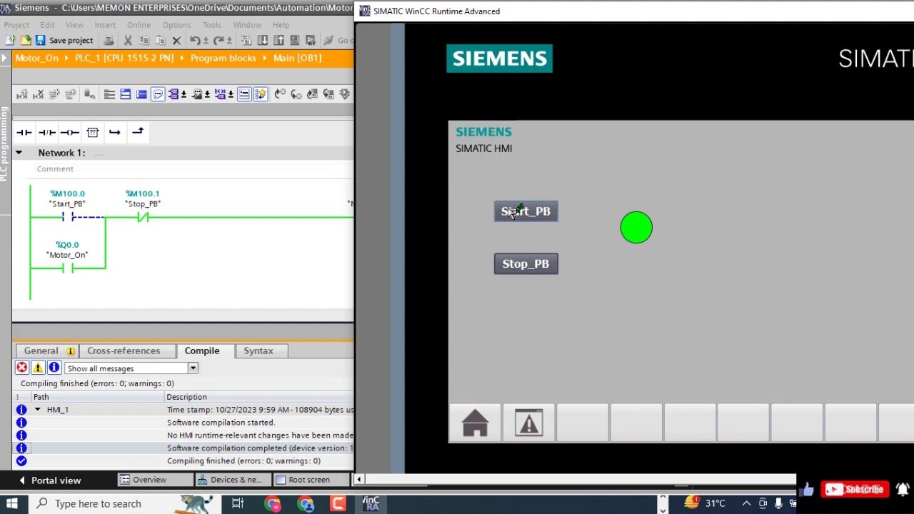 How to Add PLC and HMI in TIA Portal. And basic programming for beginners. Chapter_1 - video ...