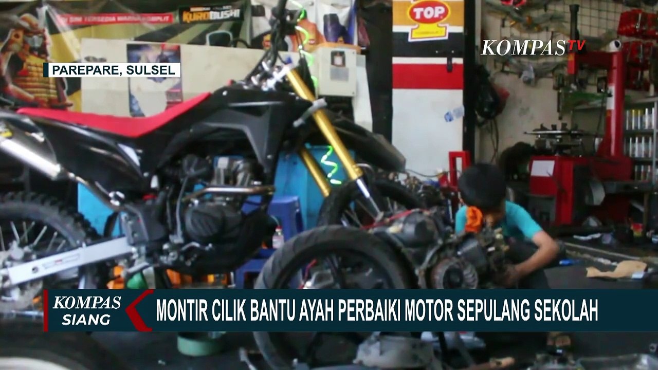 Montir Cilik Bantu Ayah Perbaiki Motor di Bengkel Sepulang Sekolah ...