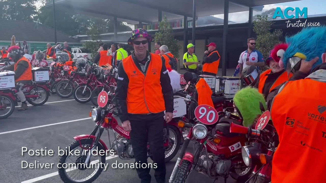 Postie bike riders deliver community donations to Budawang Public School - video Dailymotion