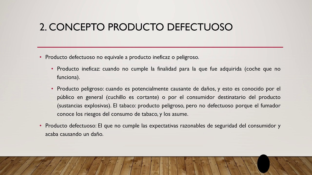 Responsabilidad por daños causados producto defectuoso (primera parte ...