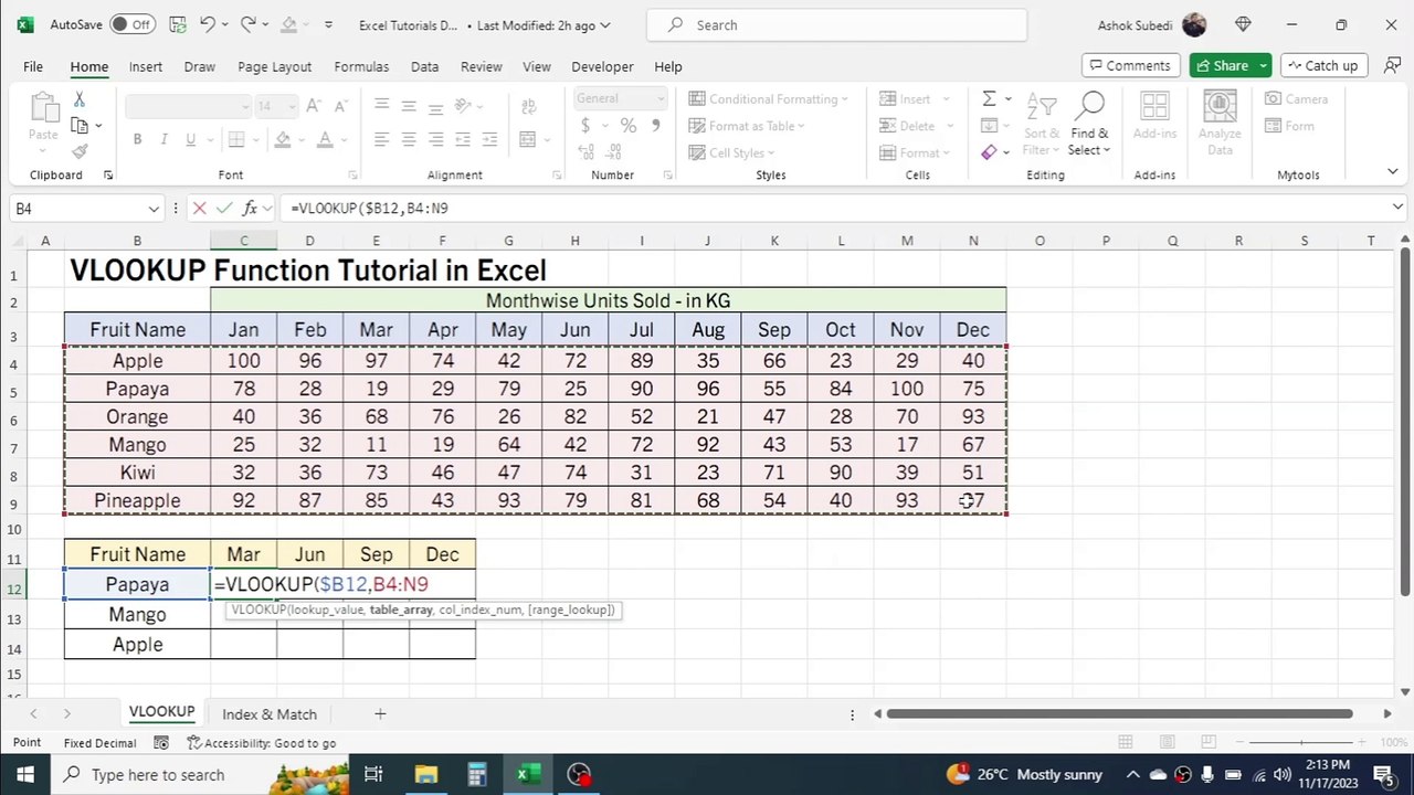 VLOOKUP Function Tutorial in Excel - video Dailymotion