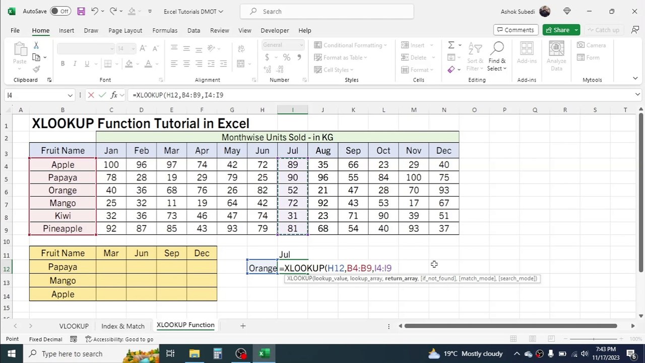 Learn XLOOKUP Function in Excel - video Dailymotion