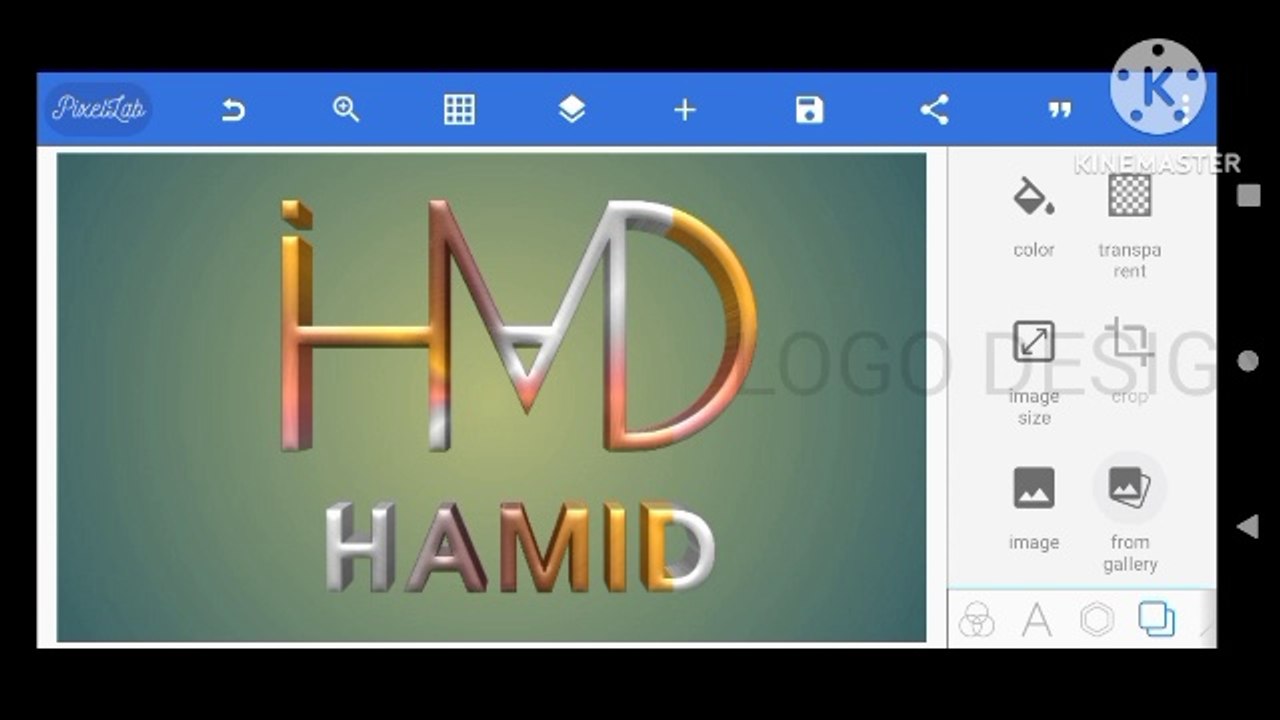 Hamid name logo design in pixellab in mobile/logo design education/name ...