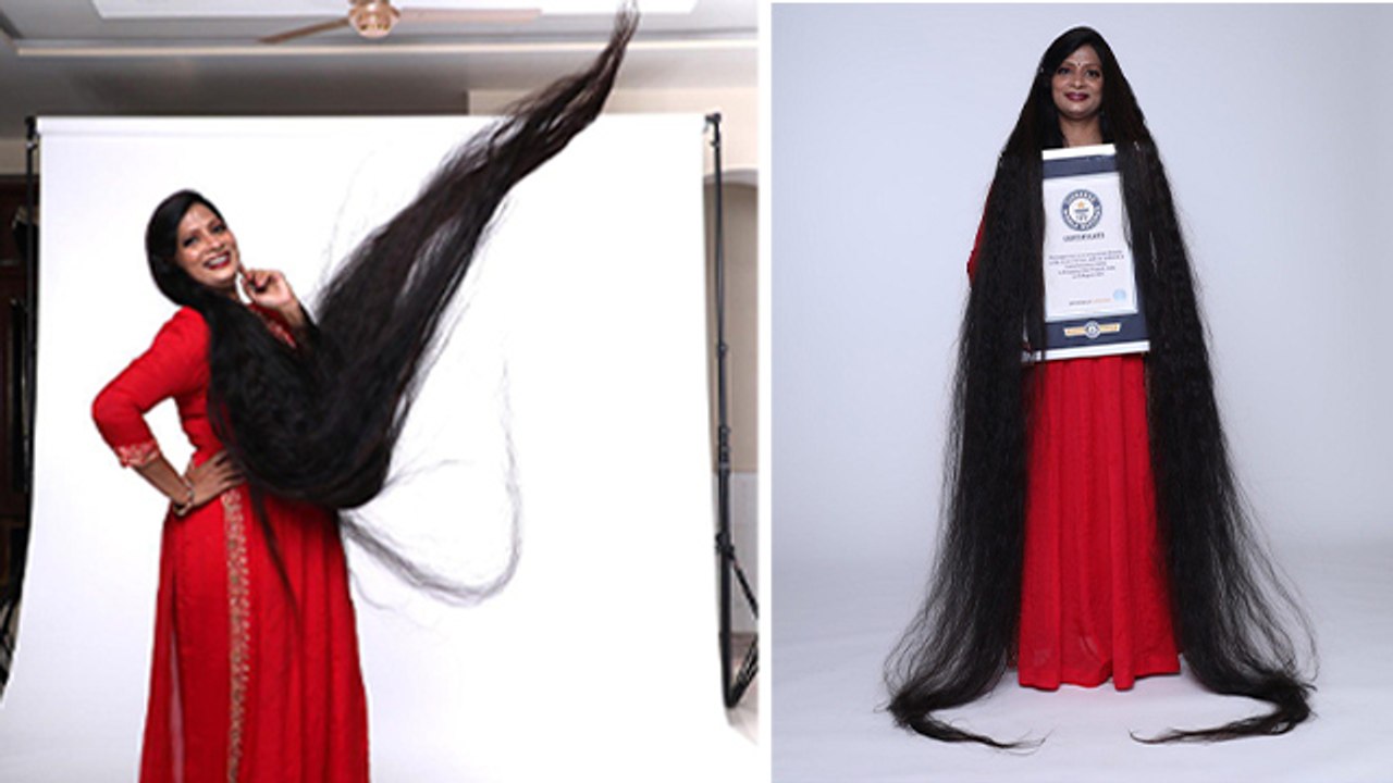 UP Women Smita Longest Hair में बनाया Guinness World Record, Long Hair ...