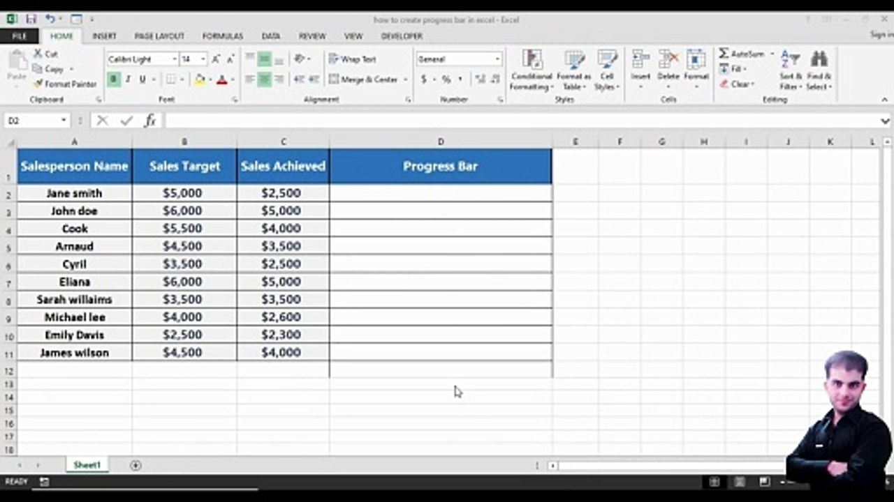 How to create progress bars in excel - video Dailymotion