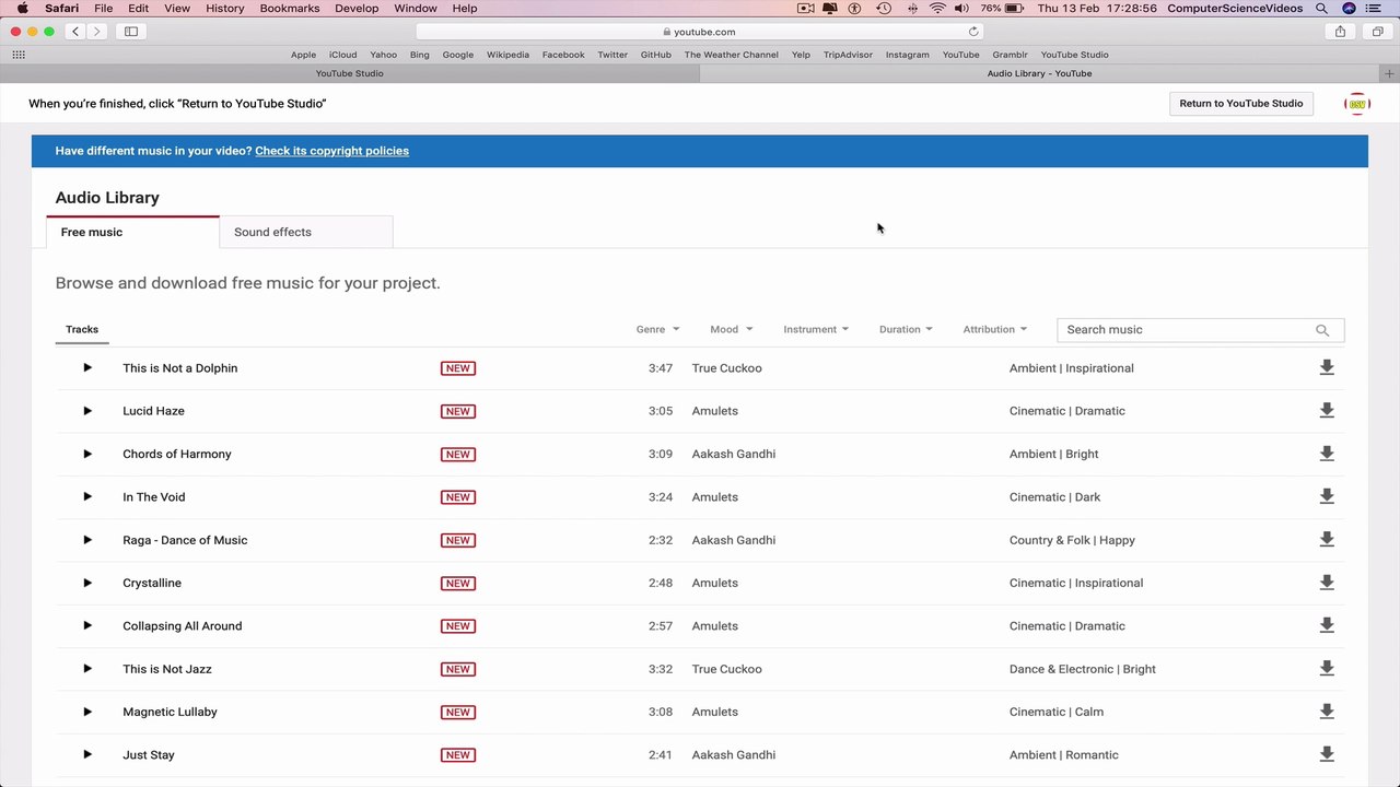 How to USE YouTube - Access Your YouTube Studio's Audio Library ...