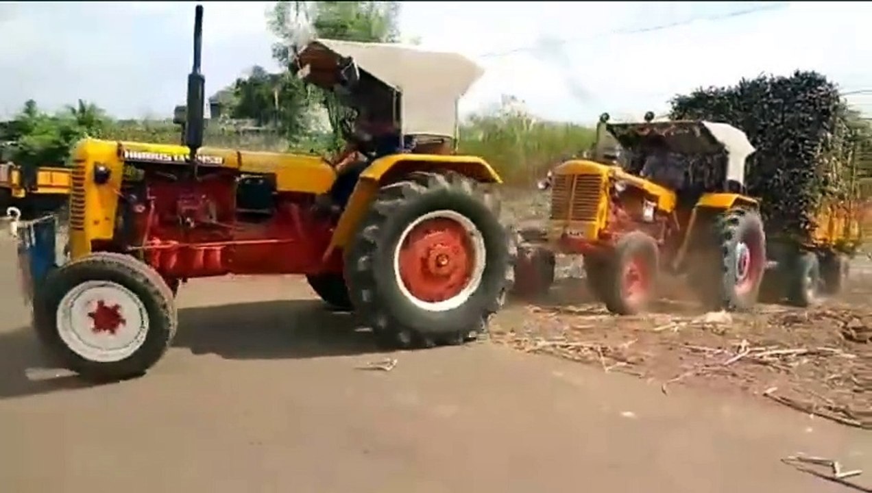 Hindustan tractor video // how to pull loaded sugarcane tractor ...