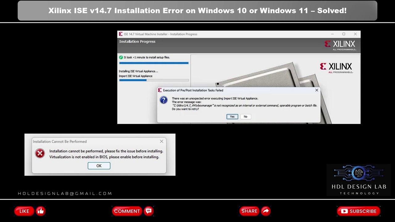 Xilinx ISE v14.7 Installation Error on Windows 10 or Windows 11 ...