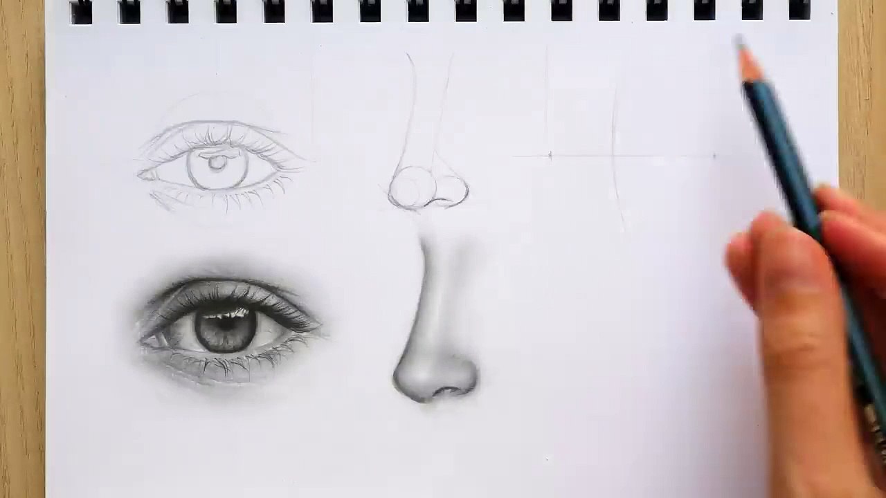 Get GREAT at Drawing FACE Parts (Eye, Nose and Lips) - Practice with me ...