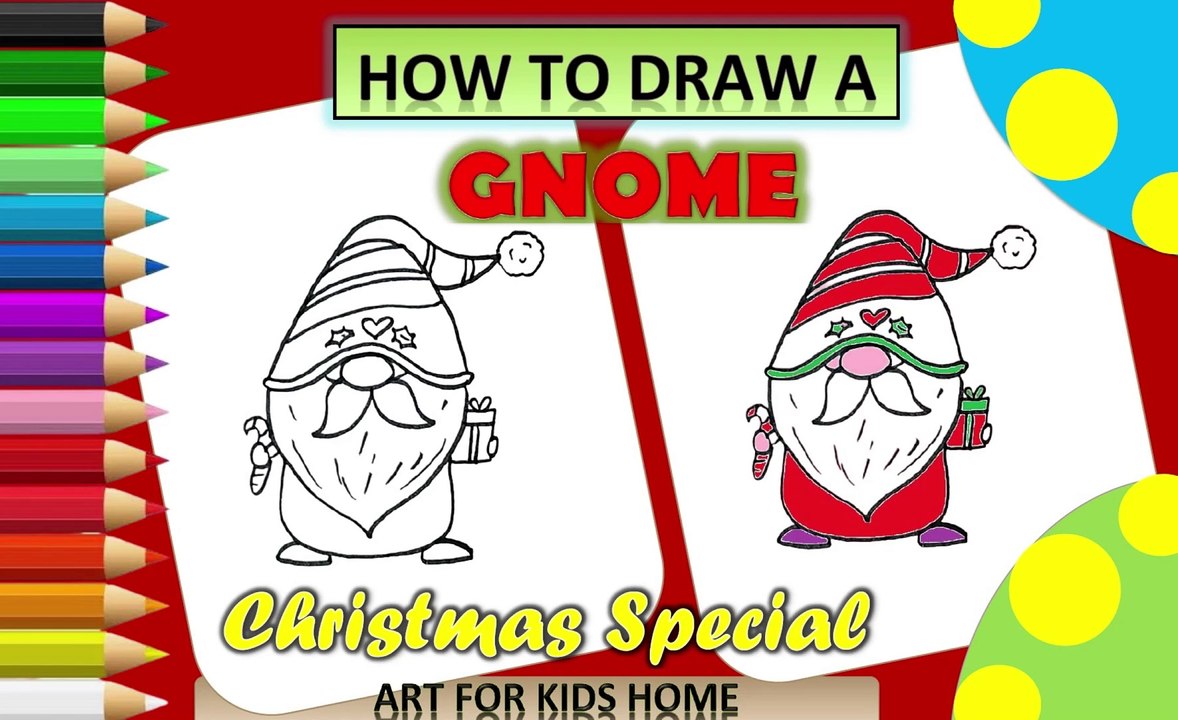 How to Draw a Christmas Gnome | Easy Drawing for kids | क्रिसमस सूक्ति ...