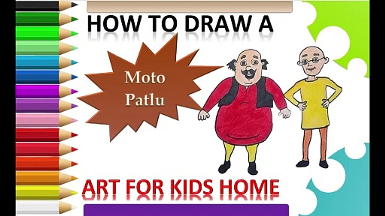 How to Draw a Motu Patlu | Easy Drawing for kids | मोटू पतलू कैसे बनाएं ...