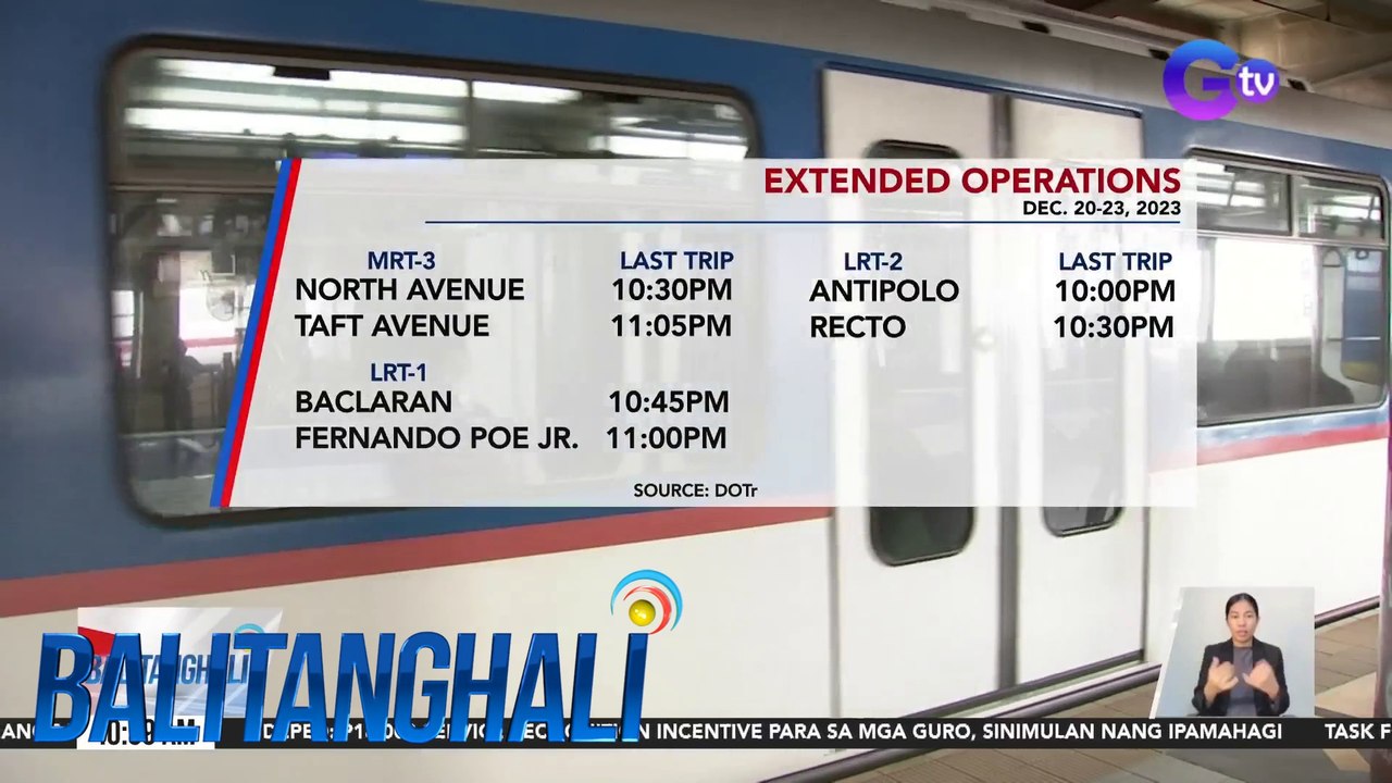 Oras ng biyahe ng LRT at MRT, extended | BT - video Dailymotion