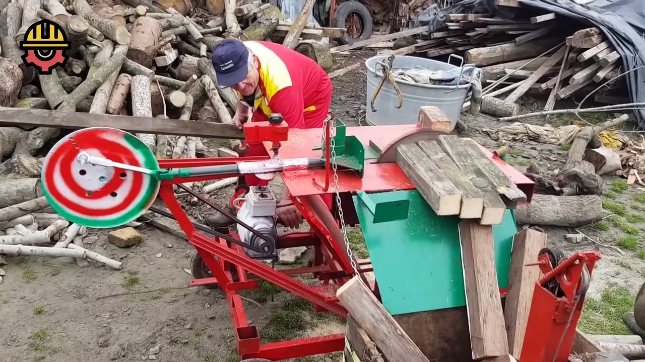 Amazing Dangerous Homemade Firewood Processing Machines, Incredible Powerful Wood Splitting Mach ...
