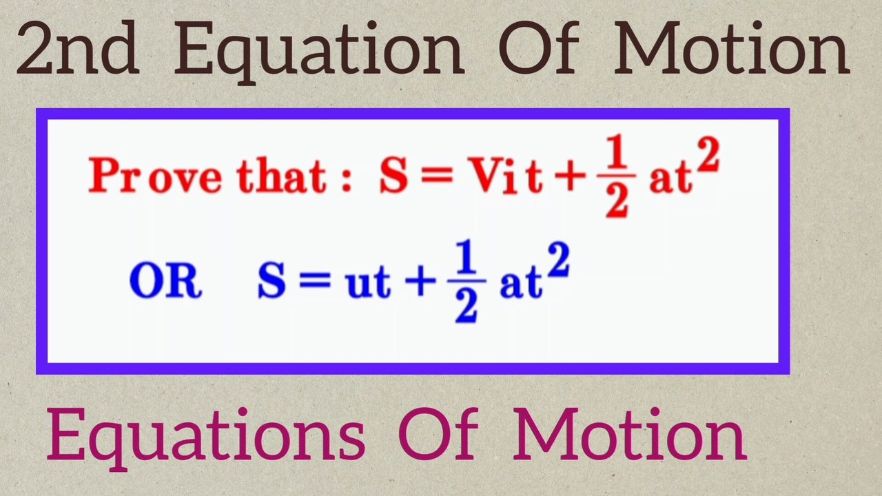 Second equation of motion_prove that S=ut+1/2at2_prove that S=Vit+1 ...