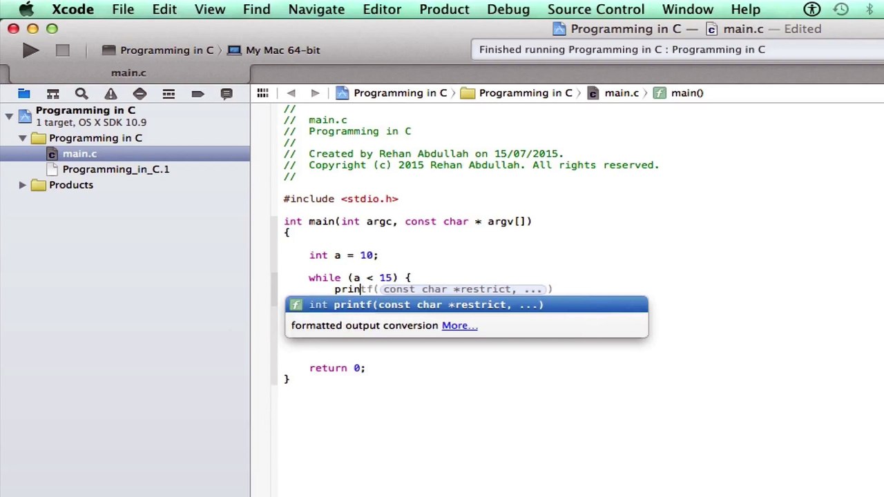 PROGRAMMING IN C / Xcode || Tutorial 6 - The While Loop - video Dailymotion