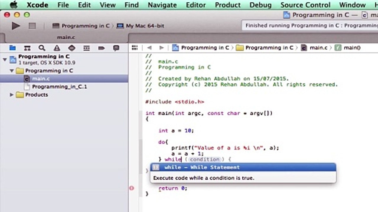 PROGRAMMING IN C / Xcode || Tutorial 7 - The Do While Loop - video Dailymotion