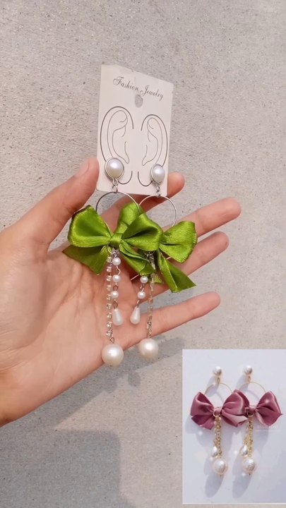 Diy Bow Earrings #shorts #ytshorts #koreanearrings #earrings #diy ...