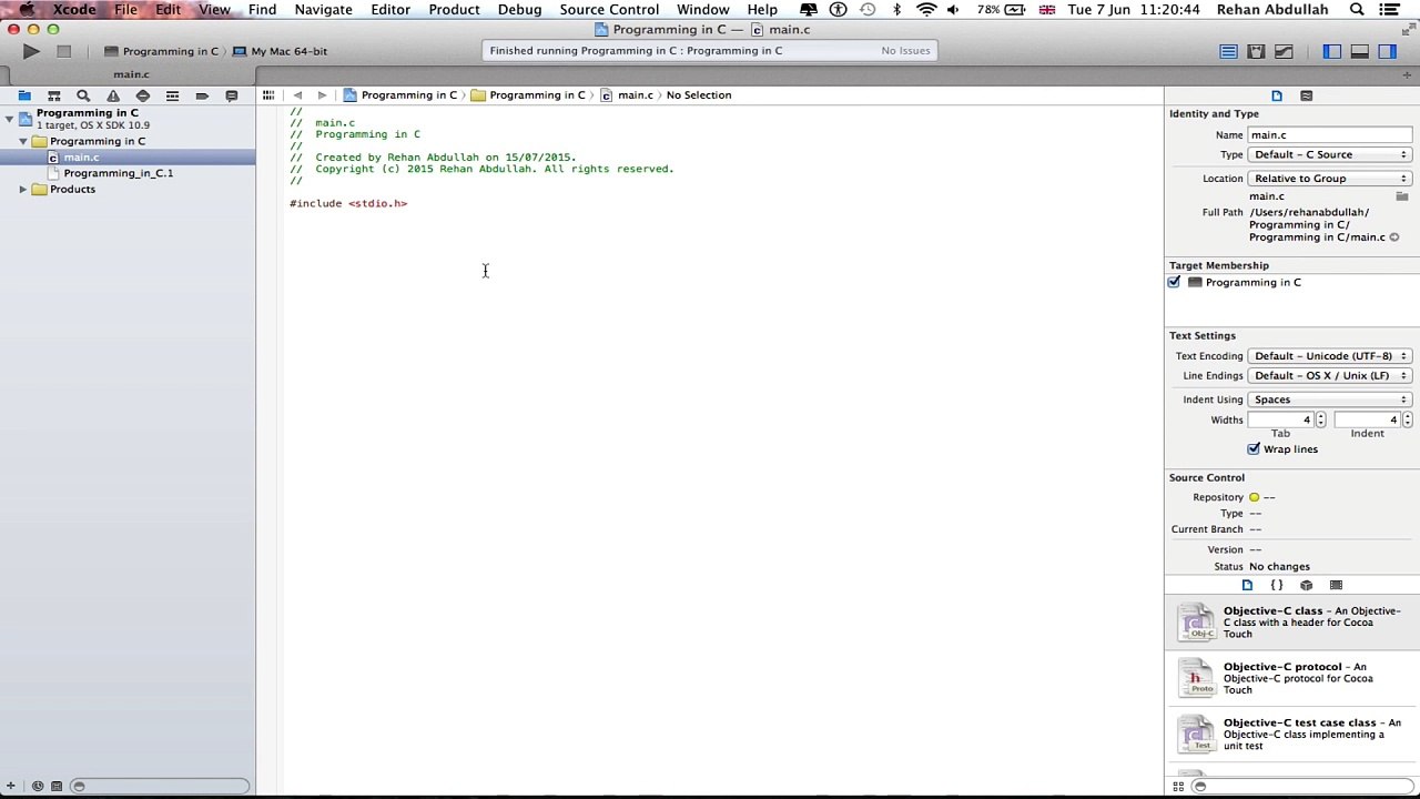 PROGRAMMING IN C / Xcode || Tutorial 12 - User Input - video Dailymotion