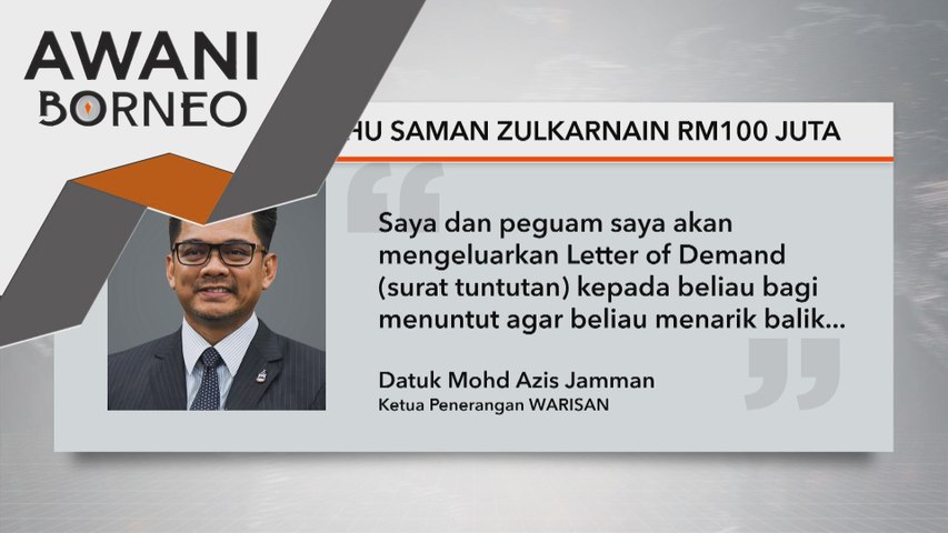 Azis Jamman mahu saman Zulkarnain RM100 juta | Astro Awani