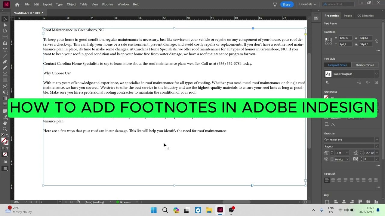 How to Add Footnotes in Adobe InDesign in 2024 - video Dailymotion