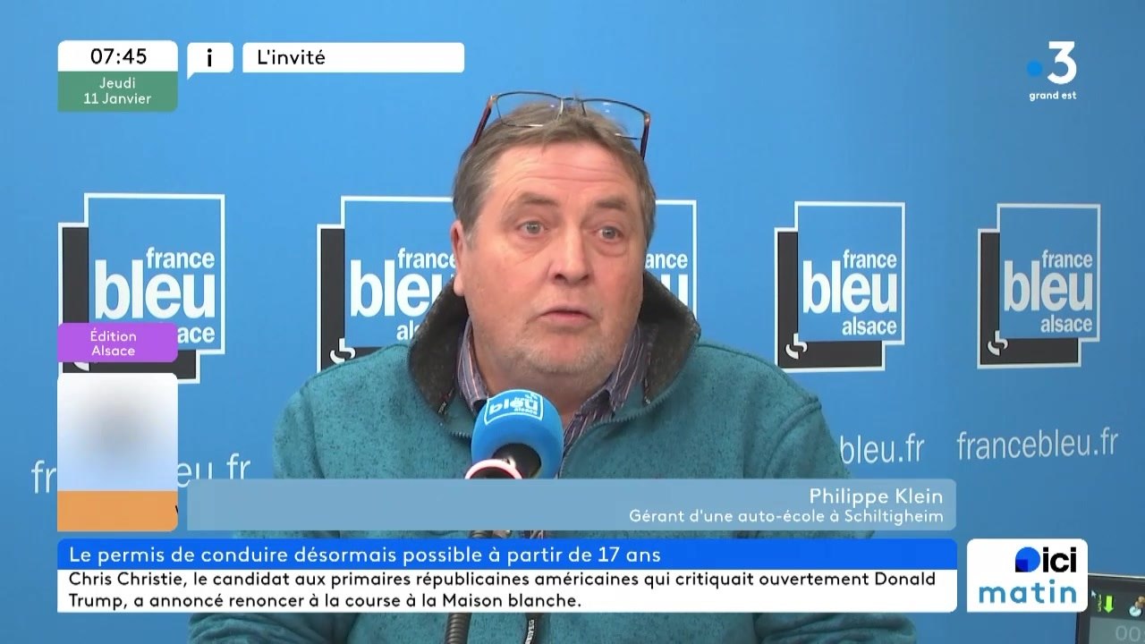 Philippe Klein, gérant d'une auto-école à Schiltigheim, invité du 6-9 ...