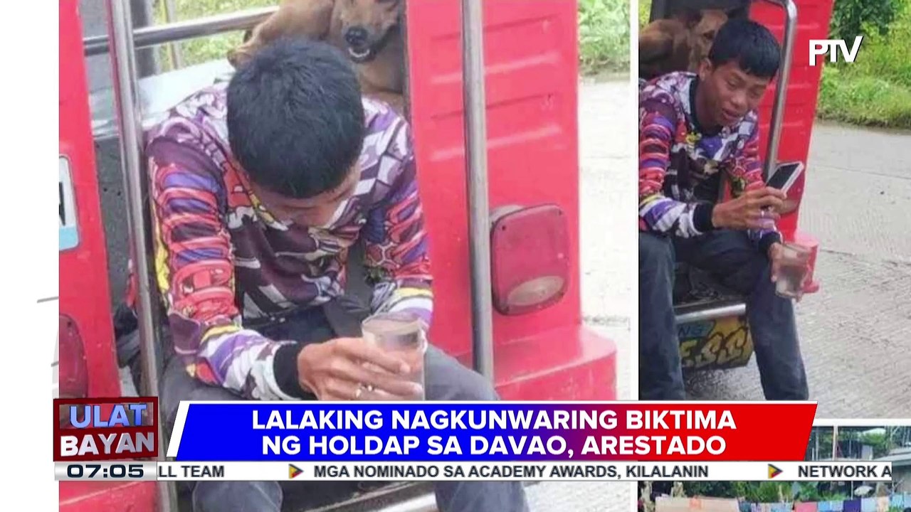 Lalaking nagkunwaring biktima ng holdap sa Davao, arestado - video ...