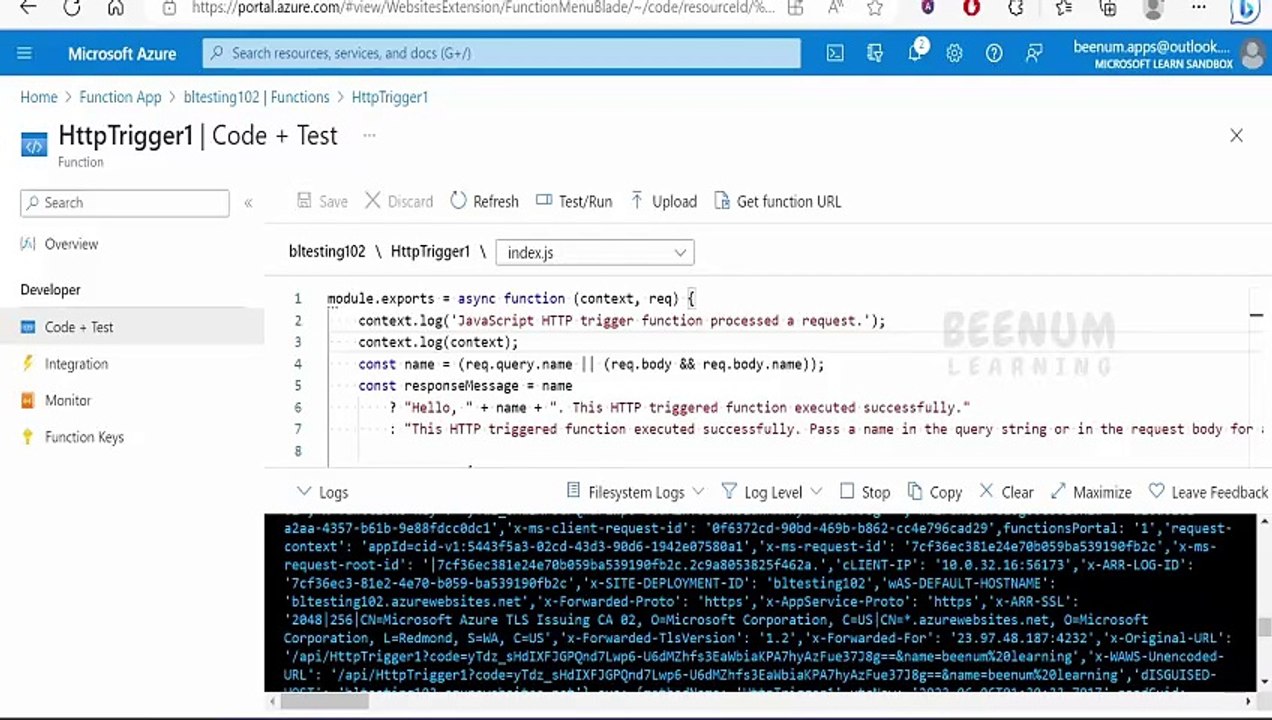 6 Monitoring function in Azure Function - video Dailymotion