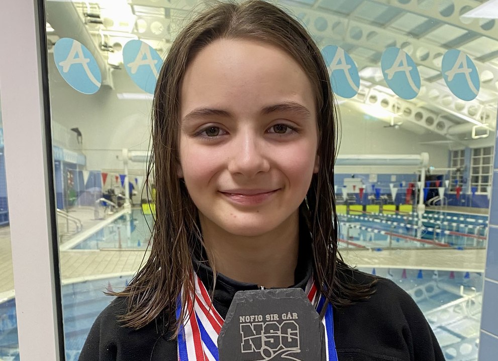 Iyla Berner wins the 50m breast stroke in 40.05 seconds at Nofio Sir ...