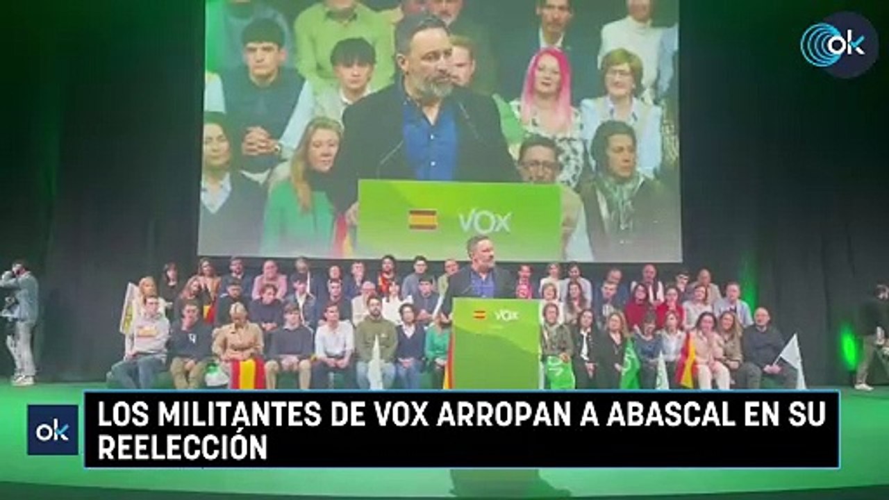 Los militantes de VOX arropan a Abascal en su reelección - Vídeo ...