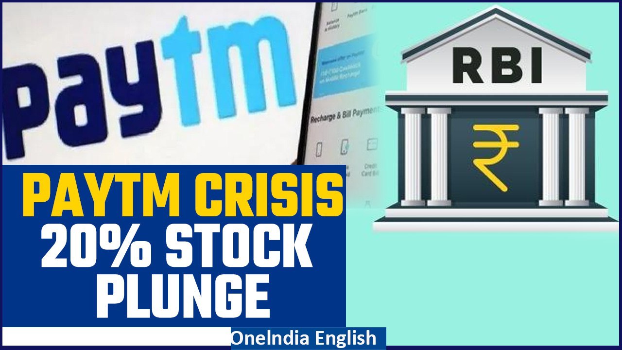 Paytm Shares Plunge 20% After RBI Restrictions on Payments Bank ...