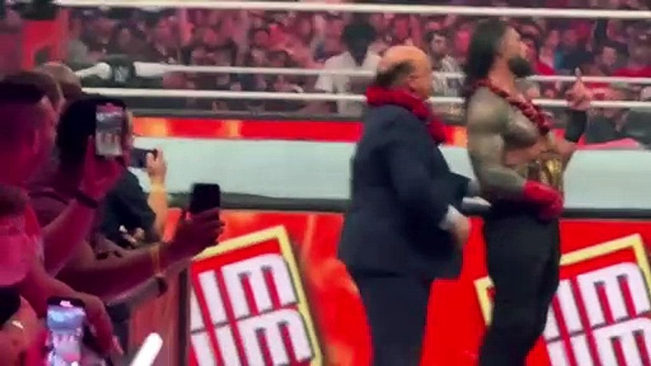 Roman Reigns After Match OFF AIR at WWE Royal Rumble 2024 - video ...