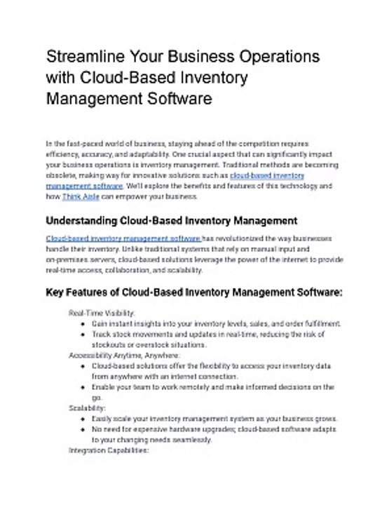 Streamline Your Business Operations with Cloud-Based Inventory ...