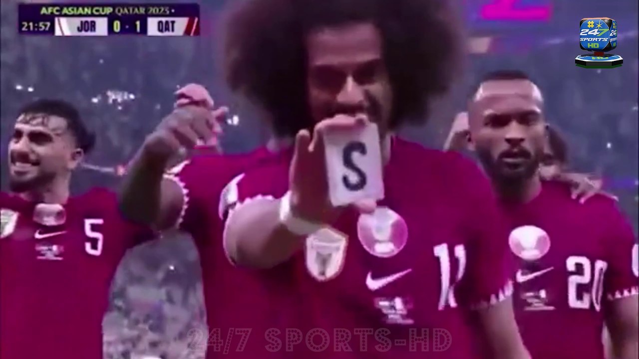 Qatar star Akram Afif is praised for 'the best celebration ever' as he ...