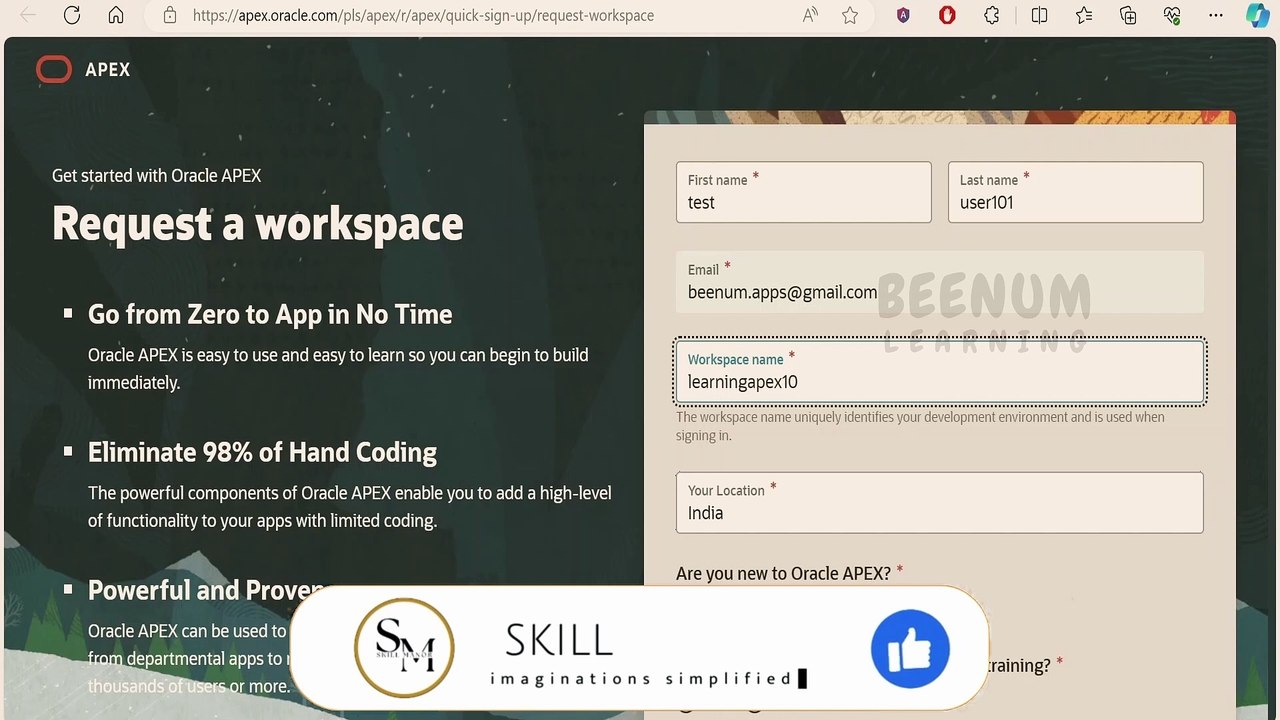 Create a Free Oracle APEX Workspace, Getting Started with Oracle APEX, APEX free sign up - video ...