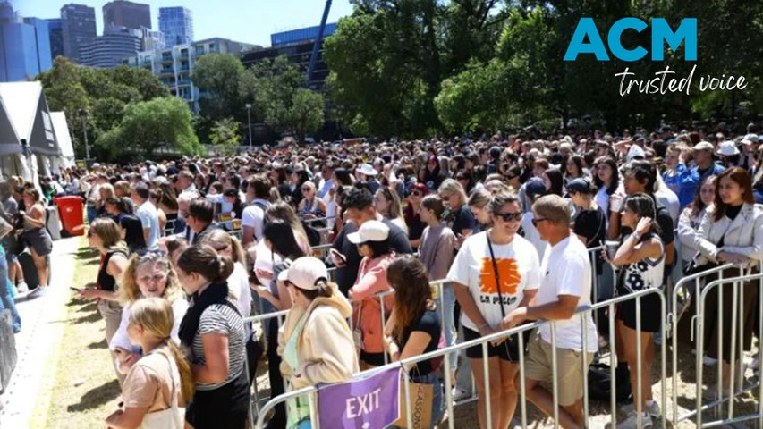 Taylor Swift fans queue for merchandise outside the MCG ahead of her ...