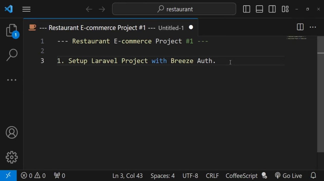 Setup Laravel Project with Breeze Auth in Laravel | Restaurant E-commerce Project in Laravel #1 ...