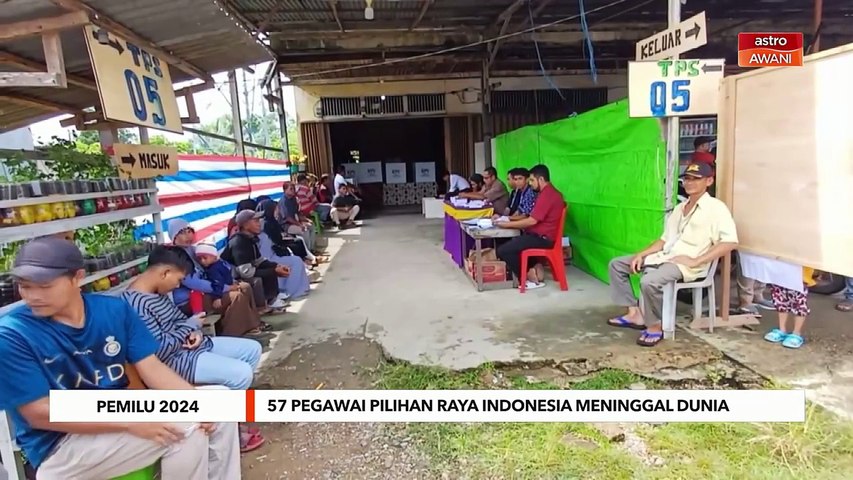 57 pegawai Pilihan Raya Indonesia meninggal dunia | Astro Awani