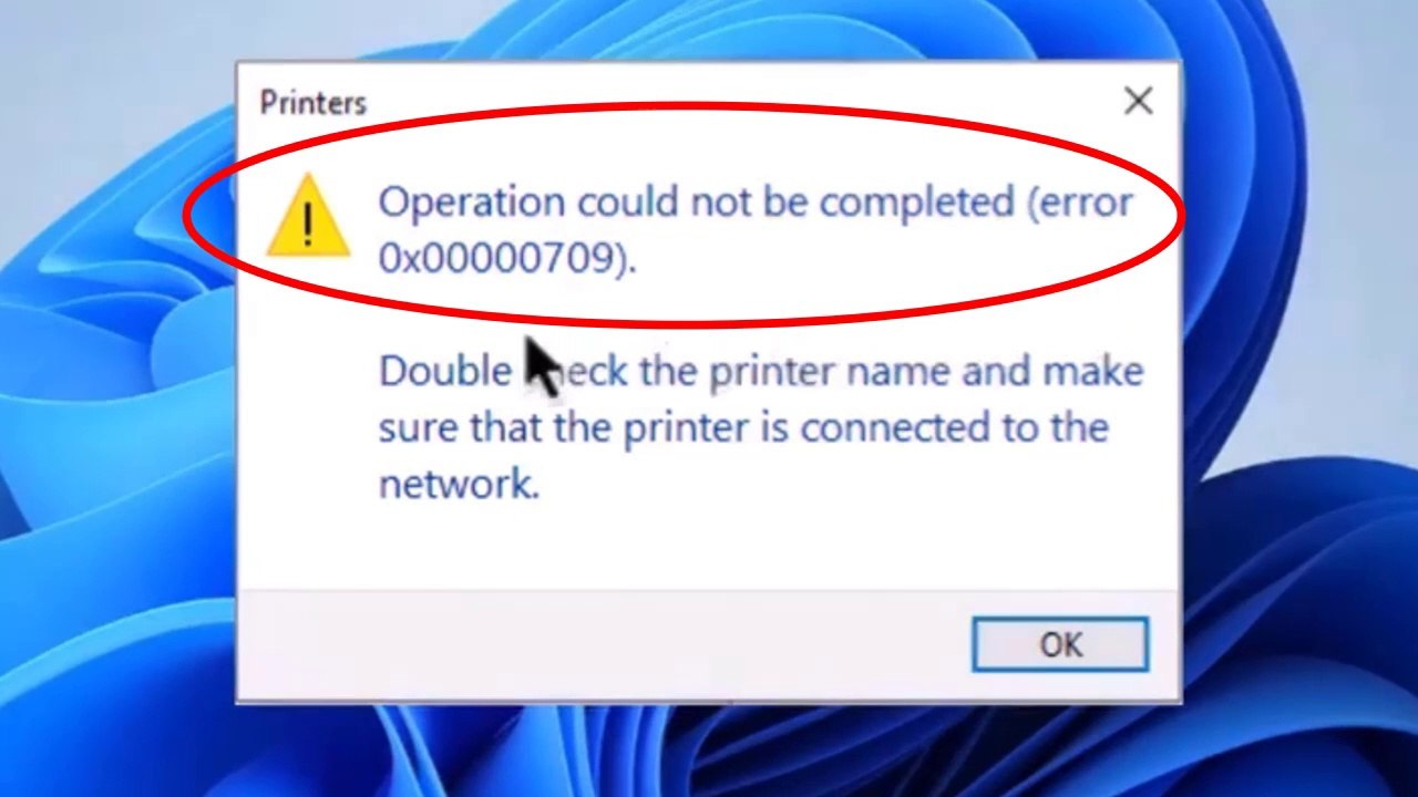 How To Fix Operation Could Not Be Completed Error 0x00000709 In Windows ...