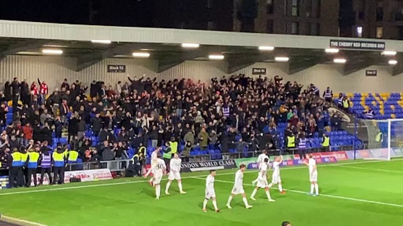 Watch Crawley Town fans celebrate late winner at AFC Wimbledon - video ...