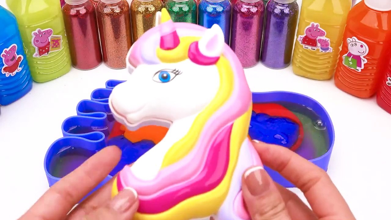 Satisfying Video l How to Makes Rainbow Slime Foot from Mixing Glitter ...