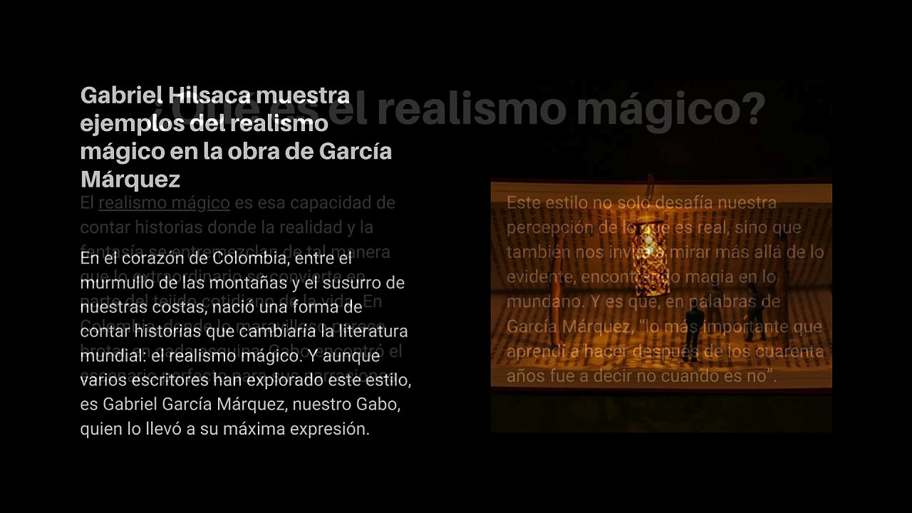 Gabriel Hilsaca muestra ejemplos del realismo mágico en la obra de ...