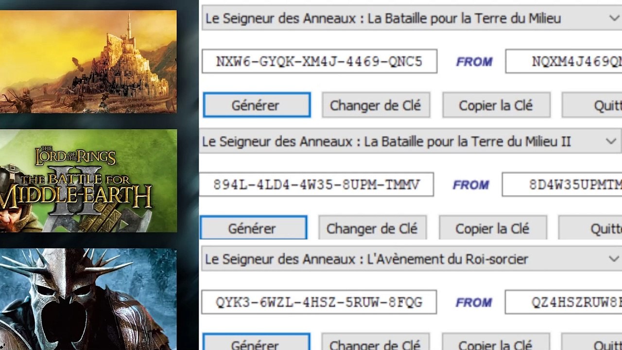 BFME/BFME2/ROTWK : Clés CD - Vidéo Dailymotion
