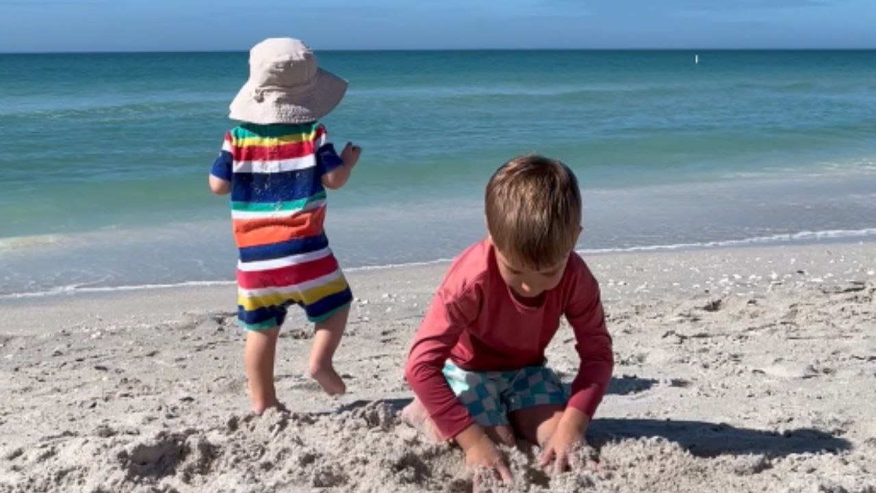 4 y/o boy grabs his baby bro to stop him from getting into water *THE ...