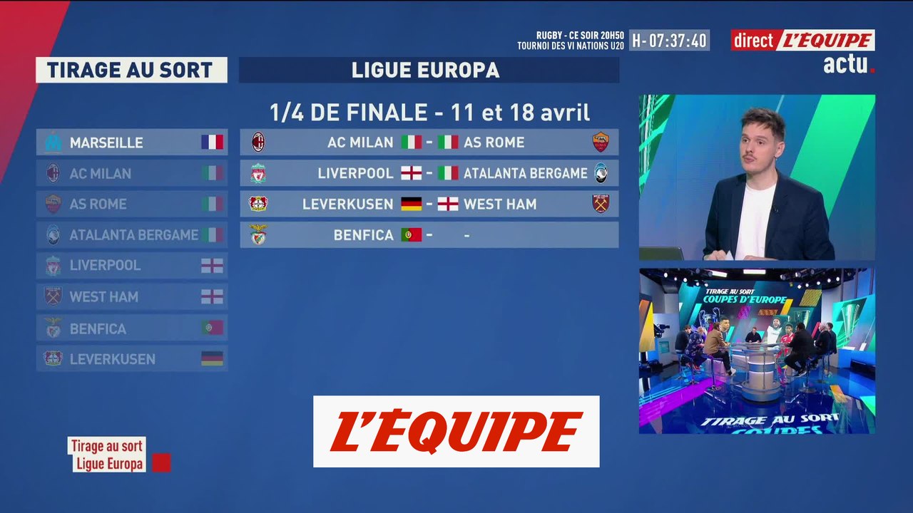 L'OM face à Benfica en quarts de finale de la C3 - Foot - Ligue Europa ...