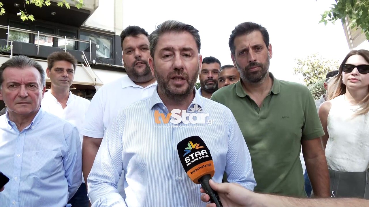 Περιοδεία του Νίκου Ανδρουλάκη στη Λαμία - video Dailymotion