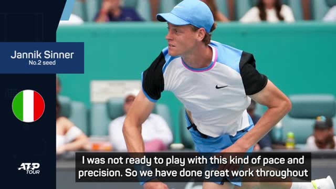 Sinner serve helps him hammer Medvedev in Miami semi-final - video ...