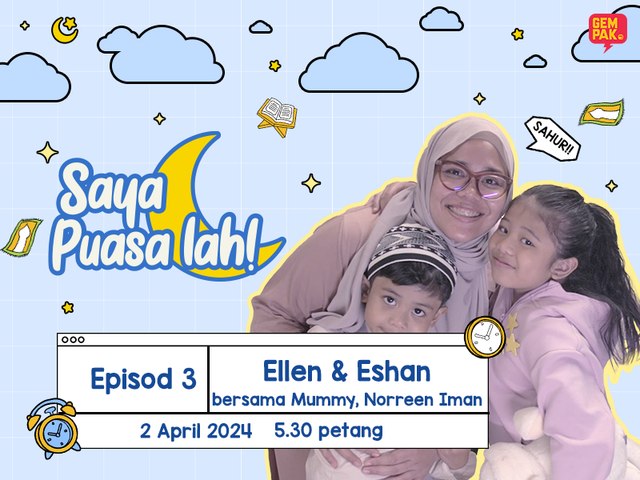 Norreen nampak Ellen & Eshan cuba minum air masa puasa?! - Saya Puasa Lah! | Gempak