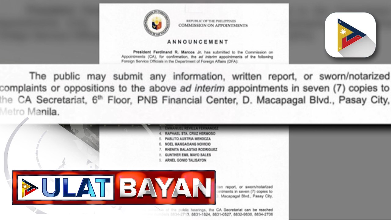 PBBM, isinumite sa CA ang ad interim appointments ng ilang foreign ...