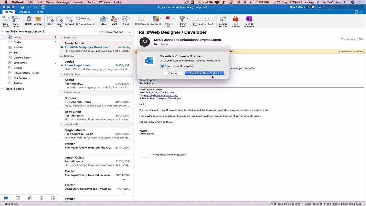How to SWITCH to the New Microsoft Outlook on a Mac Using the Desktop Application - Basic ...