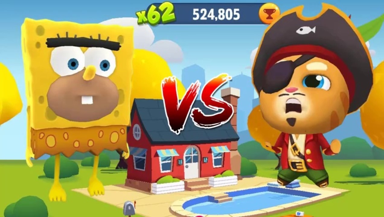 Talking Tom Gold Run vs Spongebob Sponge On The Run - Pirate Ginger vs ...